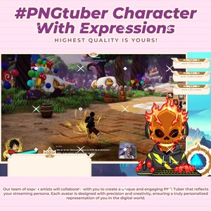 Premade Fire Skull Pngtuber Avatar: Streaming Expression (veadomini ...