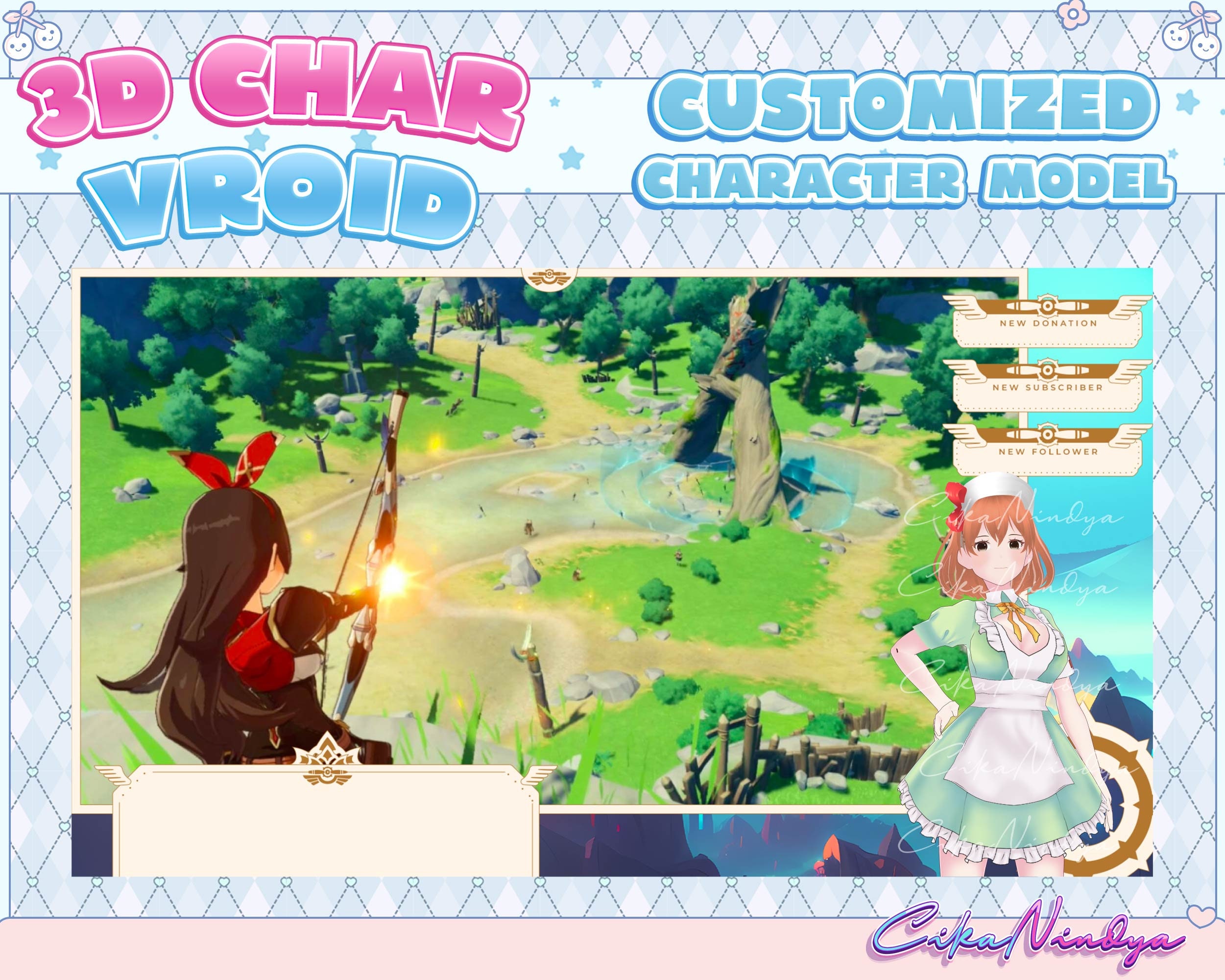 3D Vroid Character Vtuber Model Free 3d Model Vtuber Model - Etsy