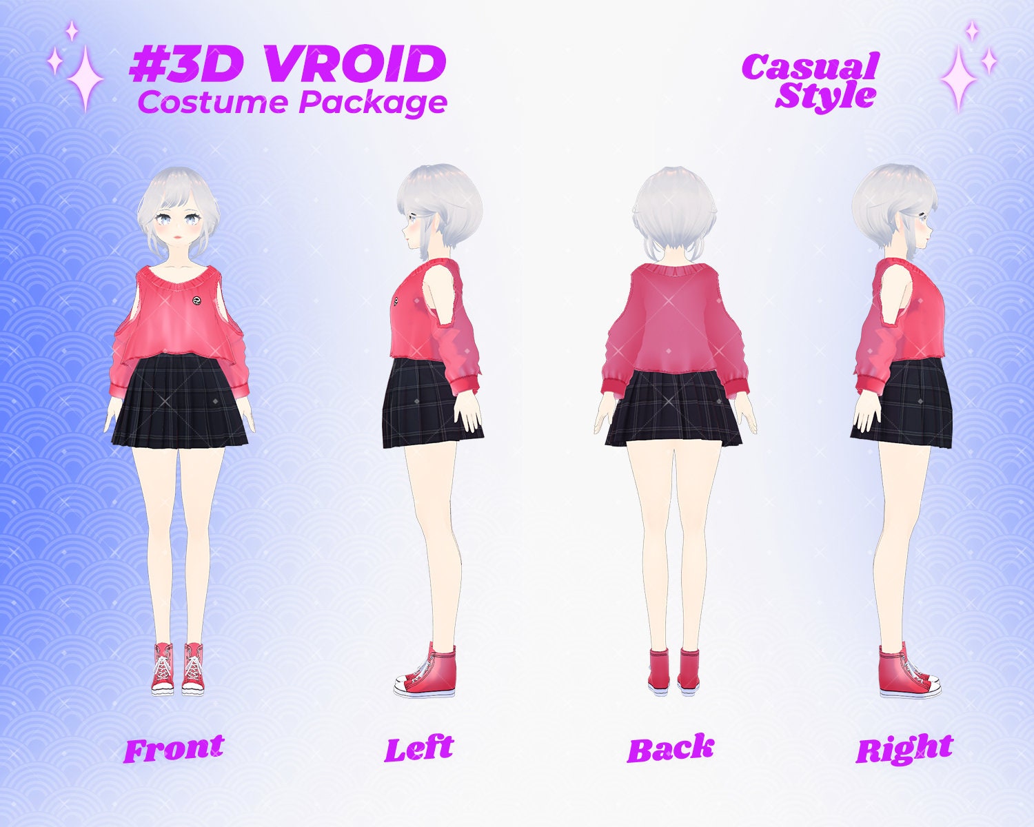 Vroid Clothing Pack Chic Wardrobe Avatar Style Trendsetting Outfits