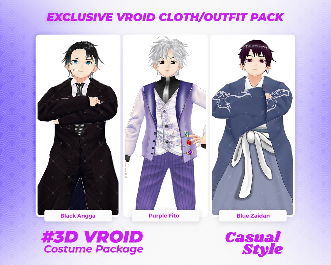 Avatar Male Leisure Wear for Streamer Comfort - Vroid Clothing Pack ...