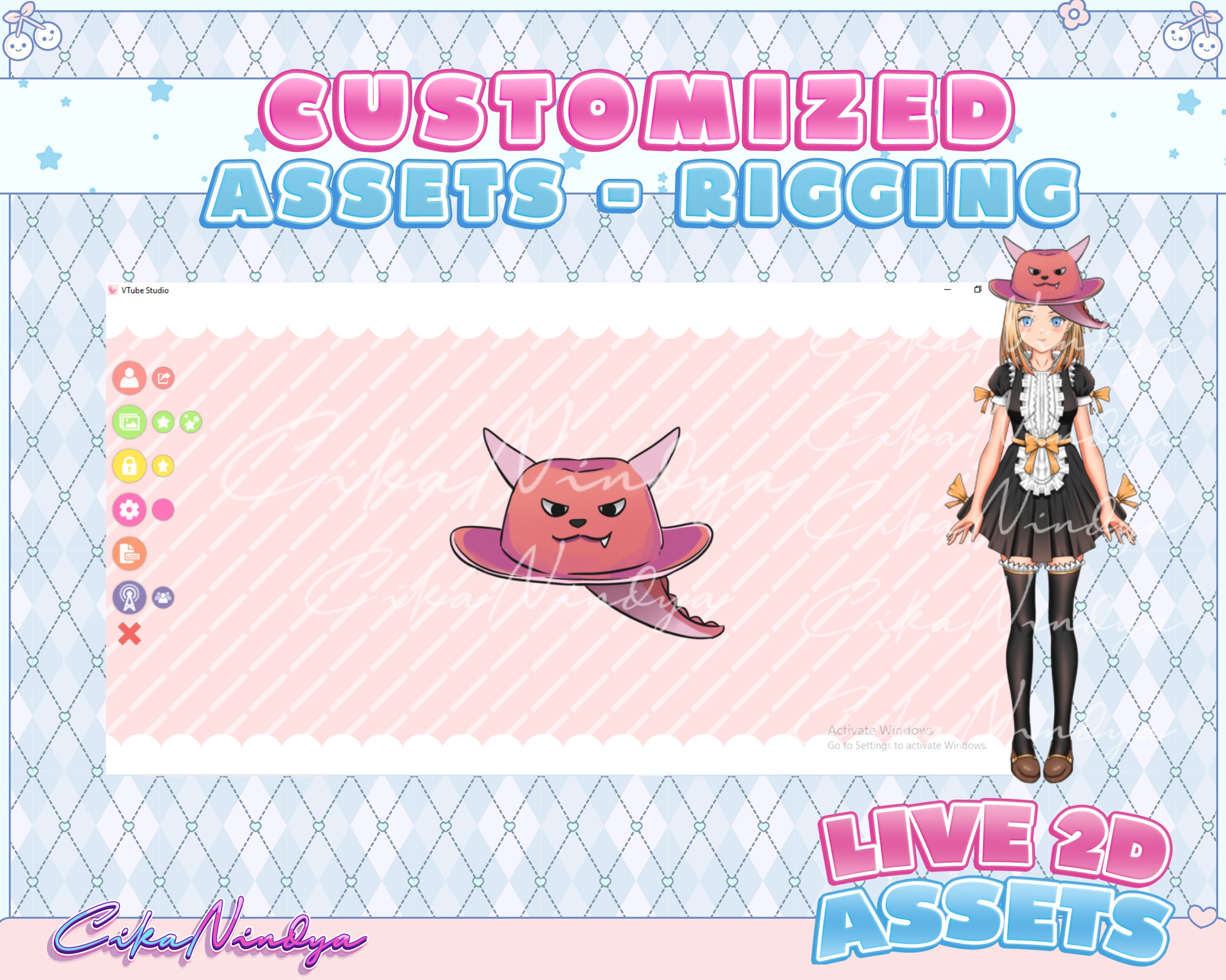 Live2d Vtuber Hat Asset: Custom Character Design (PNG Sequence) - Etsy