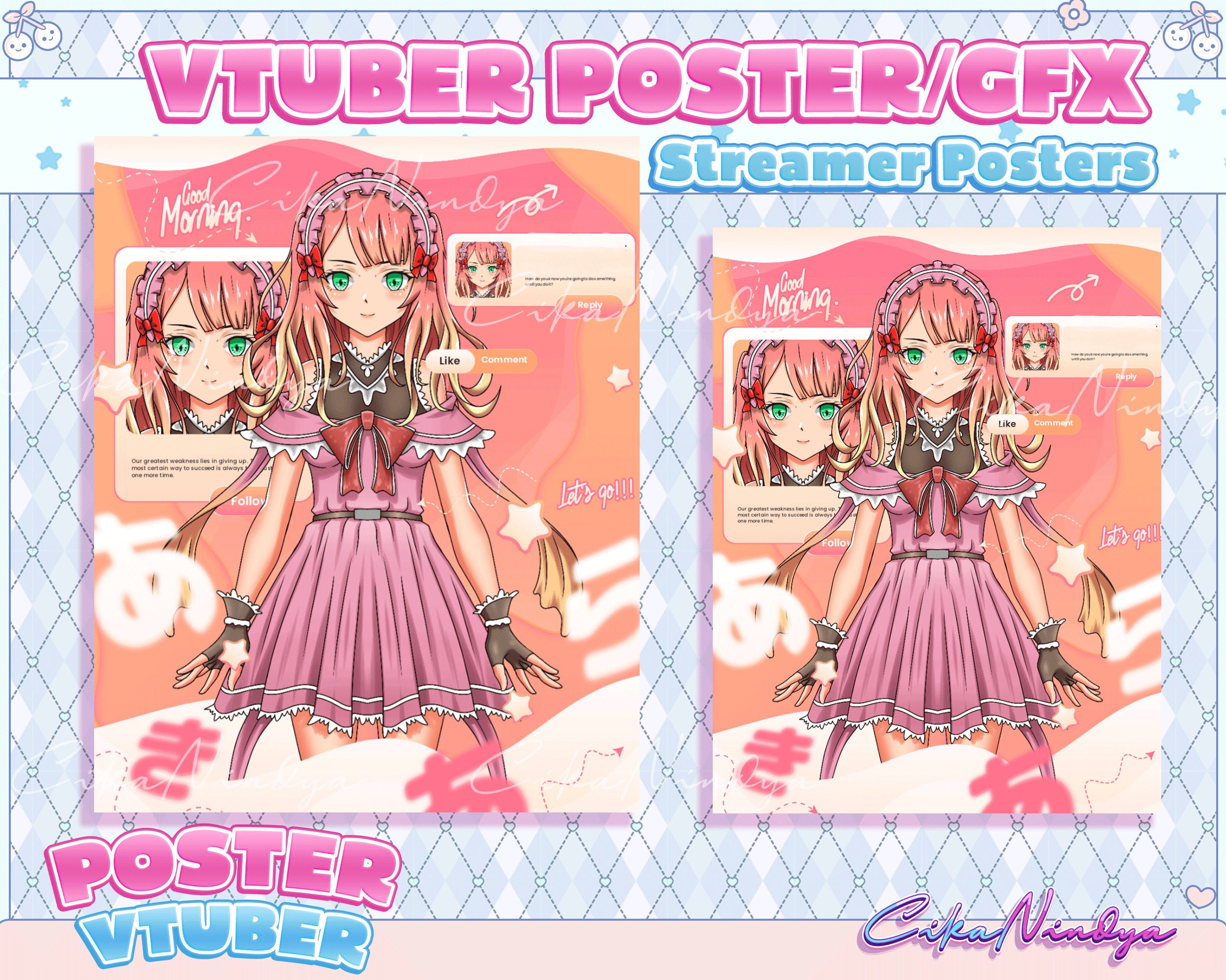 Vtuber Poster Anime Poster Vintage Poster Frames Poster - Etsy