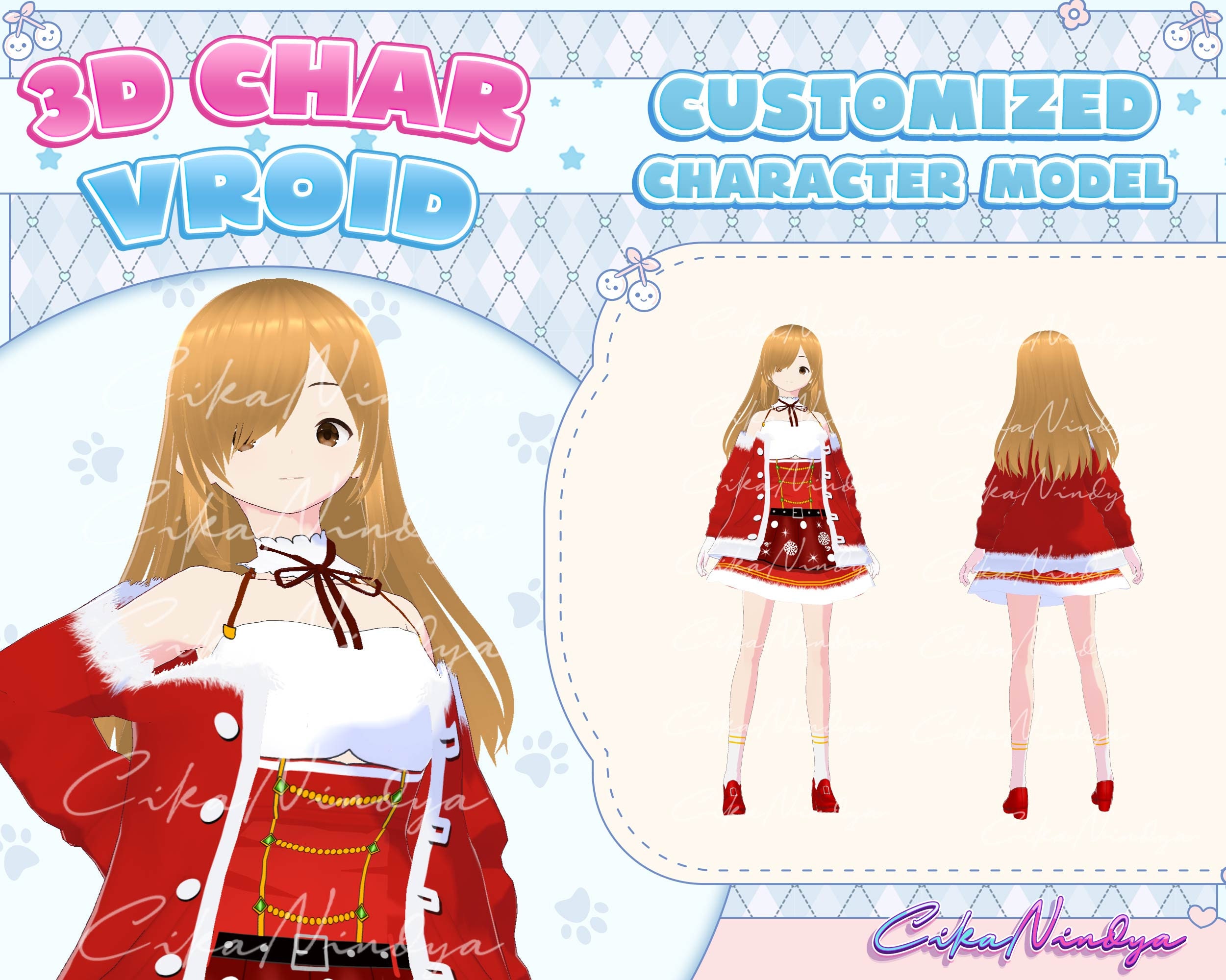 3D Vroid Character Vtuber Model Free Virtual Streamer - Etsy
