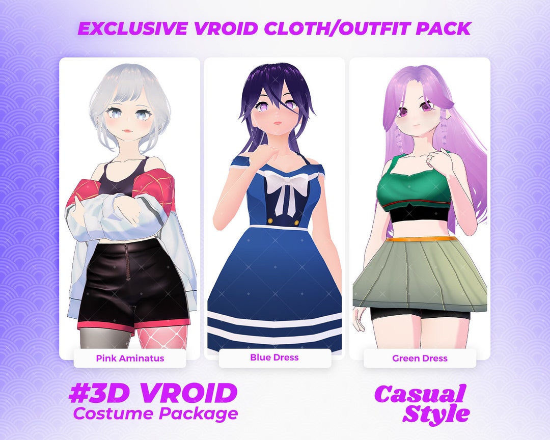 Laid-back Glam Effortless Vroid Outfits - Vroid Clothing Pack, Everyday ...