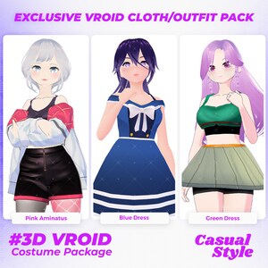 Laid-back Glam Effortless Vroid Outfits - Vroid Clothing Pack, Everyday ...