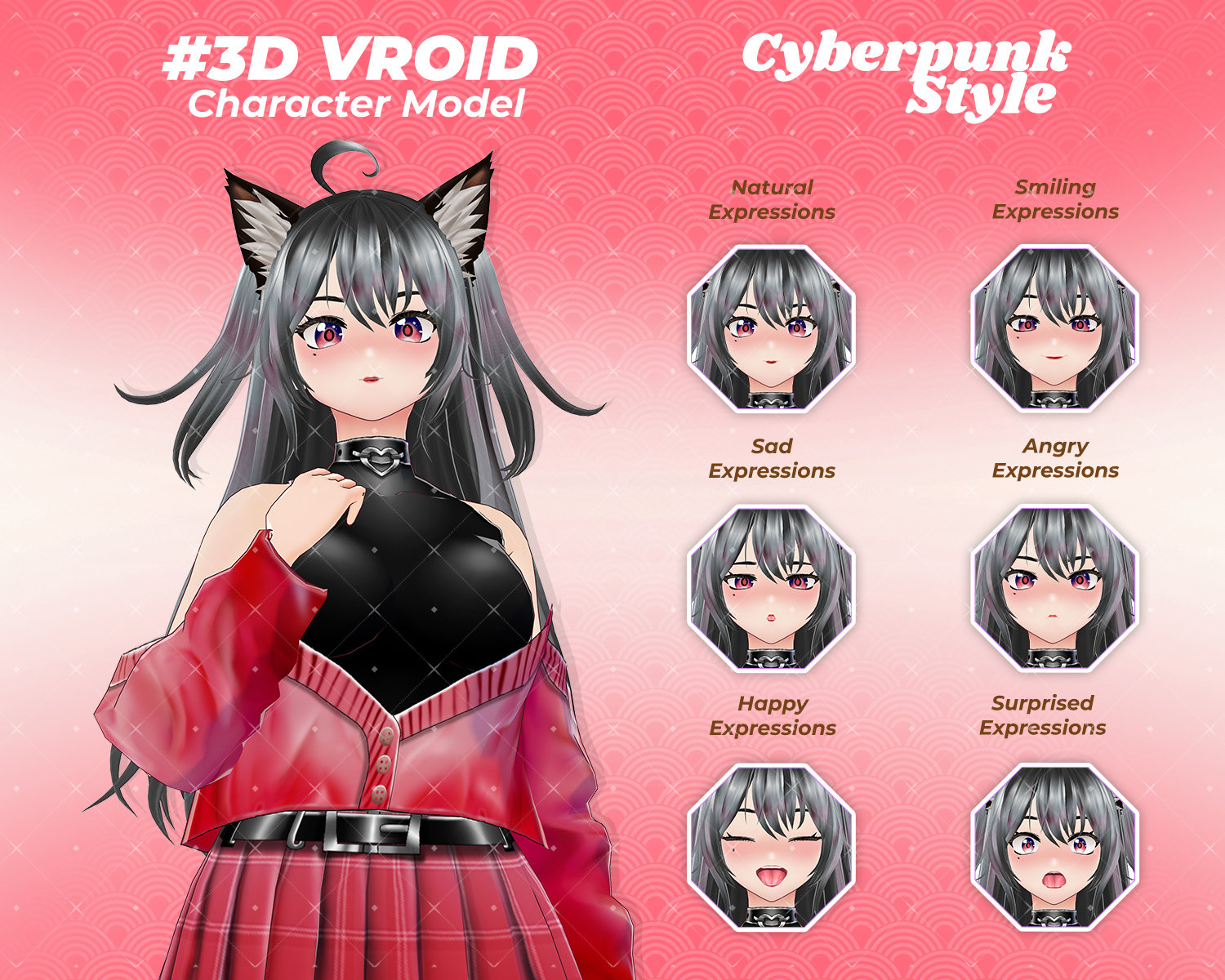 3D Vroid Character, Vtuber Model, 3d Model Commission, Vroid Cybercast ...