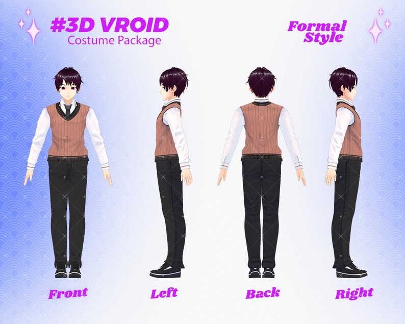 Vroid Clothing Pack, 3d, Clothes, Vroid, Cosplay Costume Gentleman Gala ...