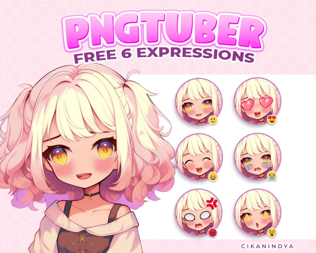 Golden Glow Chibi Pngtuber: Premade Blonde Model - Etsy