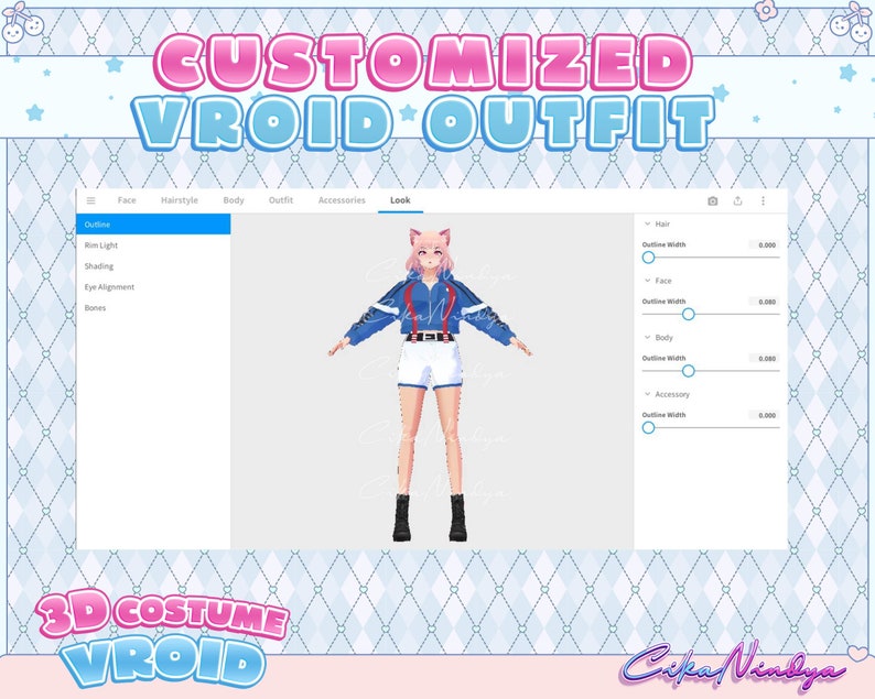 3D Vroid Costume Vroid Assets Vroid Outfit Cosplay Costume - Etsy