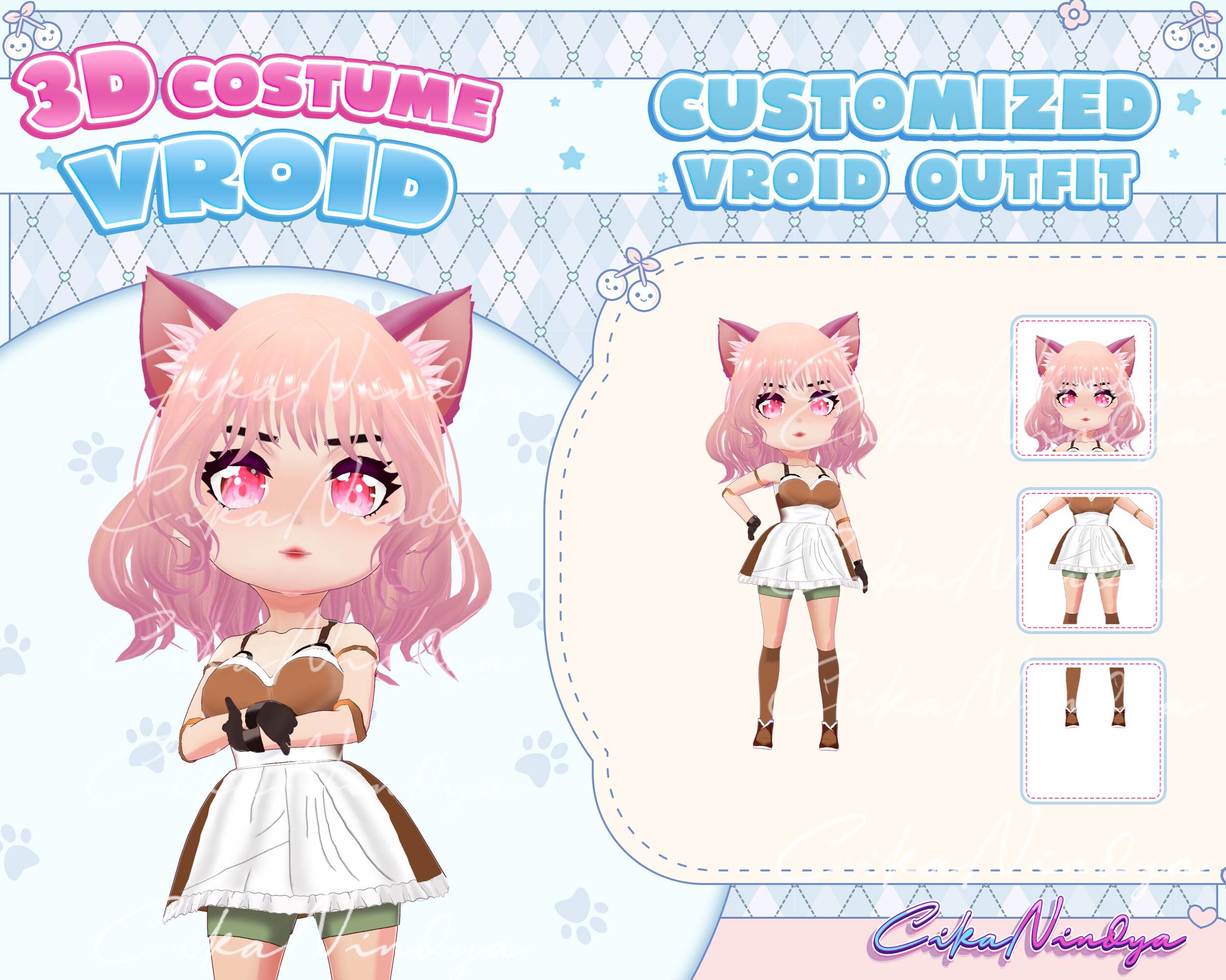 3D Vroid Costume Vroid Outfit Cosplay Costume Vroid Assets - Etsy