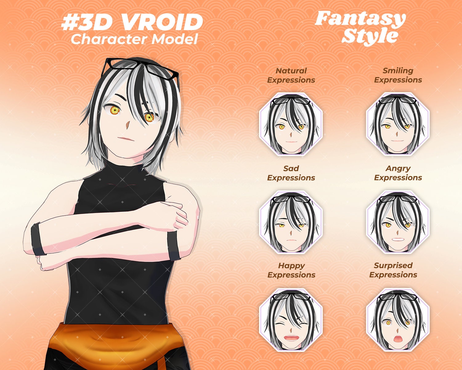 3D Vroid Character, Vroid, 3D, 3d Model Commission, 3d Model Expressive ...