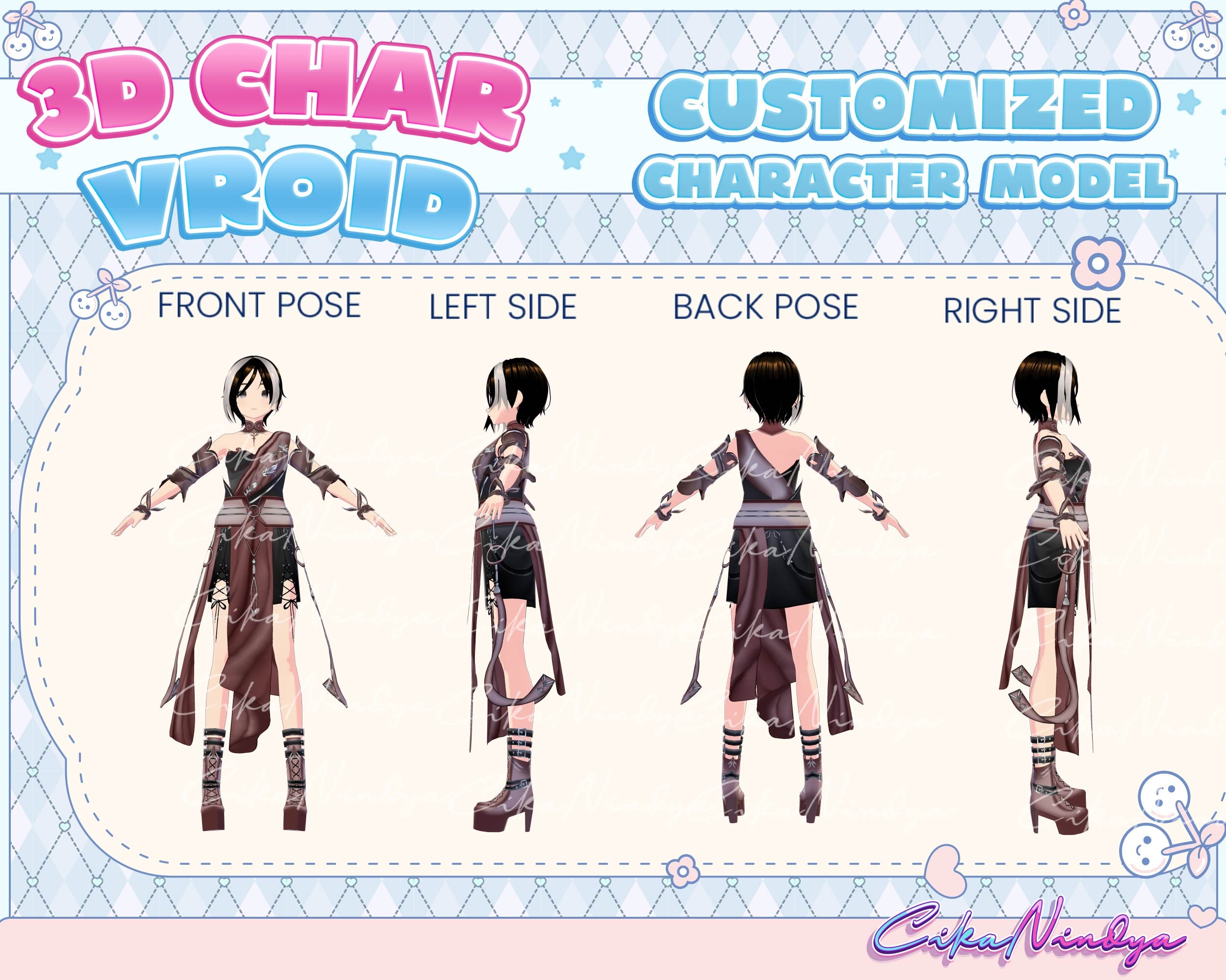 3D Vroid Character D Model Commission Vtuber Model Vroid - Etsy