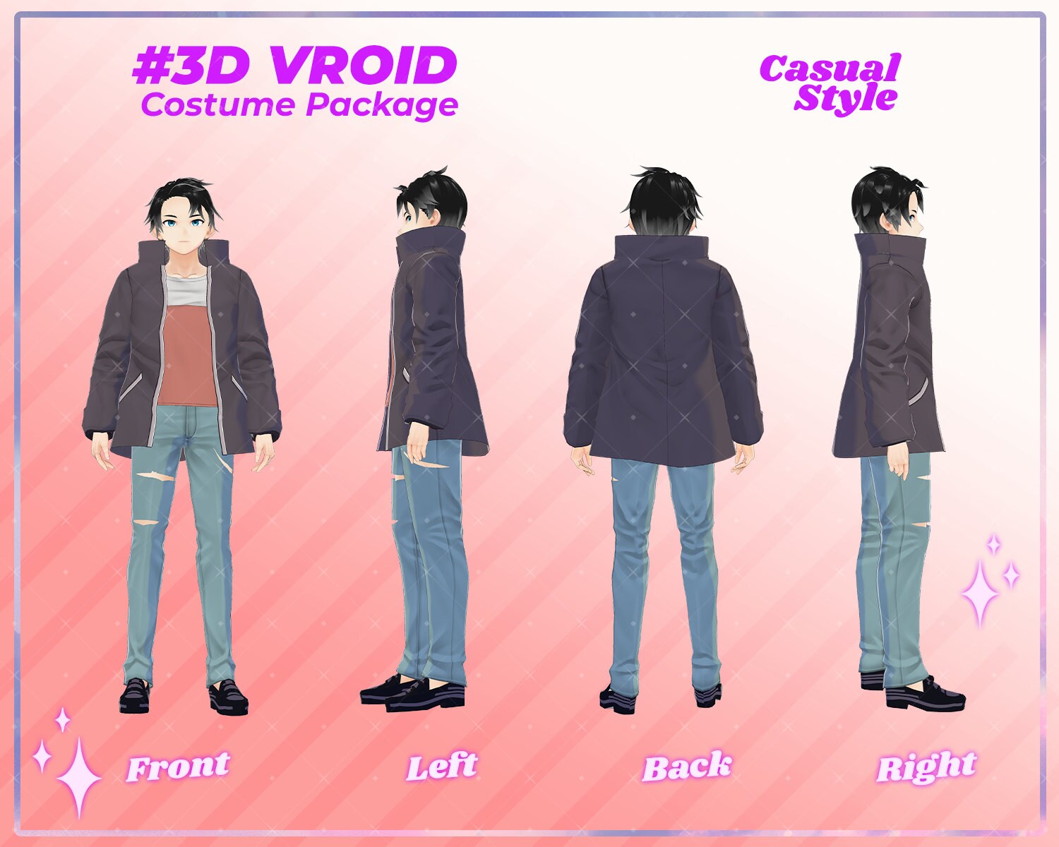 Vroid Clothing Pack Kawaii Clothes 3d Doll Clothes Vroid - Etsy