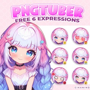 PNG Tuber | Playful Chibi PNG Tuber Girl for Your Streams | Get 6 Poses ...