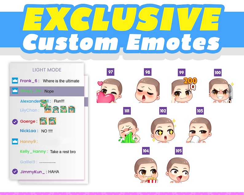 Exclusive Chibi Emotes for Twitch Craft Your Custom Vtuber Presence - Etsy