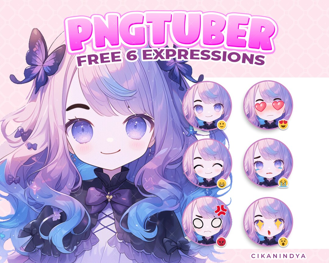 Little Girl PNG Tuber: 6 Pose Cartoon Vtuber Avatar - Etsy