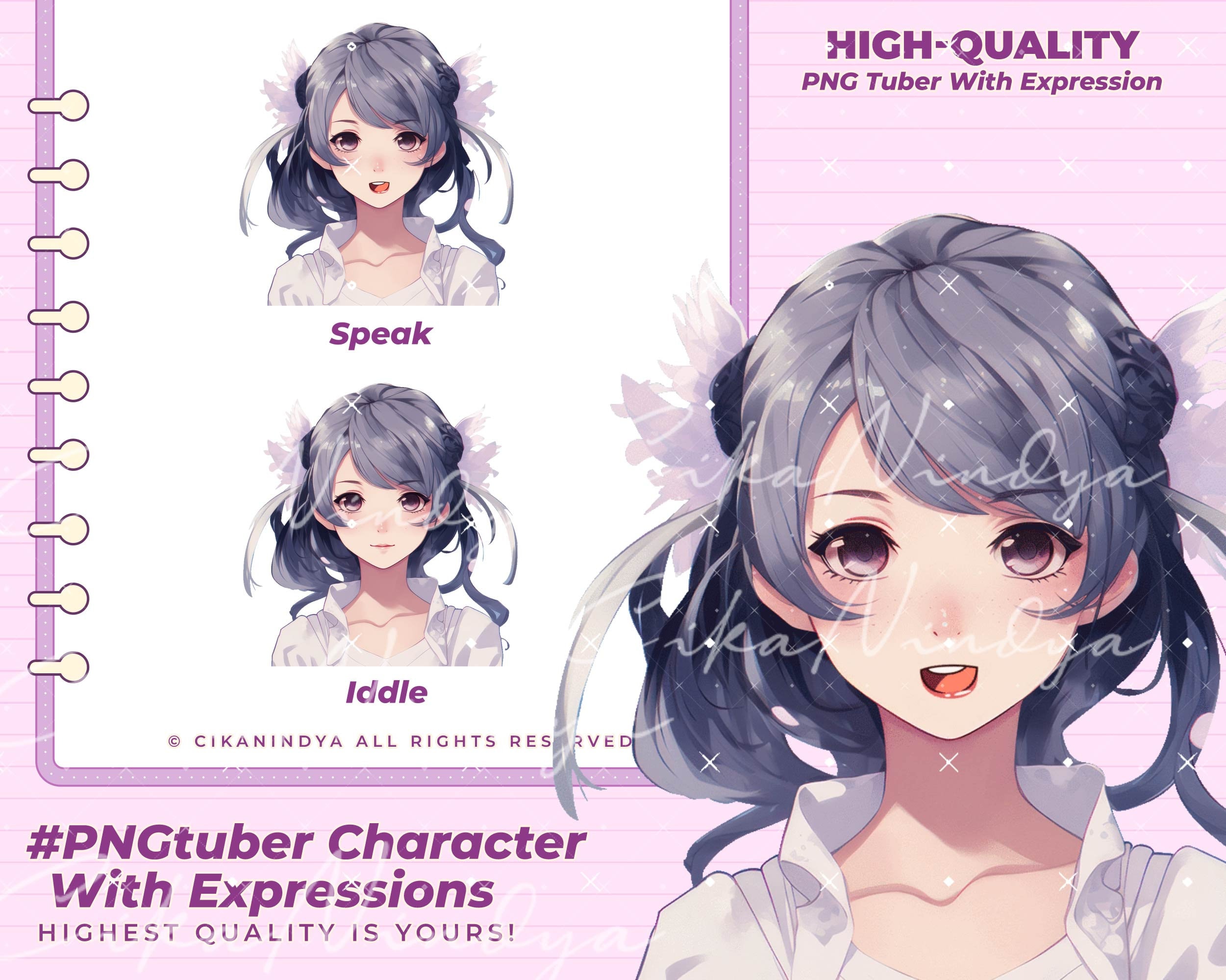 PNG Tuber Pngtuber Model Pngtuber Premade Pngtuber - Etsy