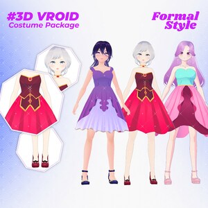 Vroid Attire Formal Girl Set for Competitive Avatars - Vroid Clothing ...