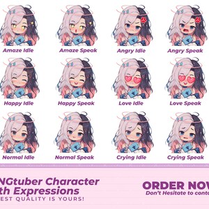 Kawaii Chibi PNG Tuber: 12 Pose Expressions, Vtuber Model - Etsy