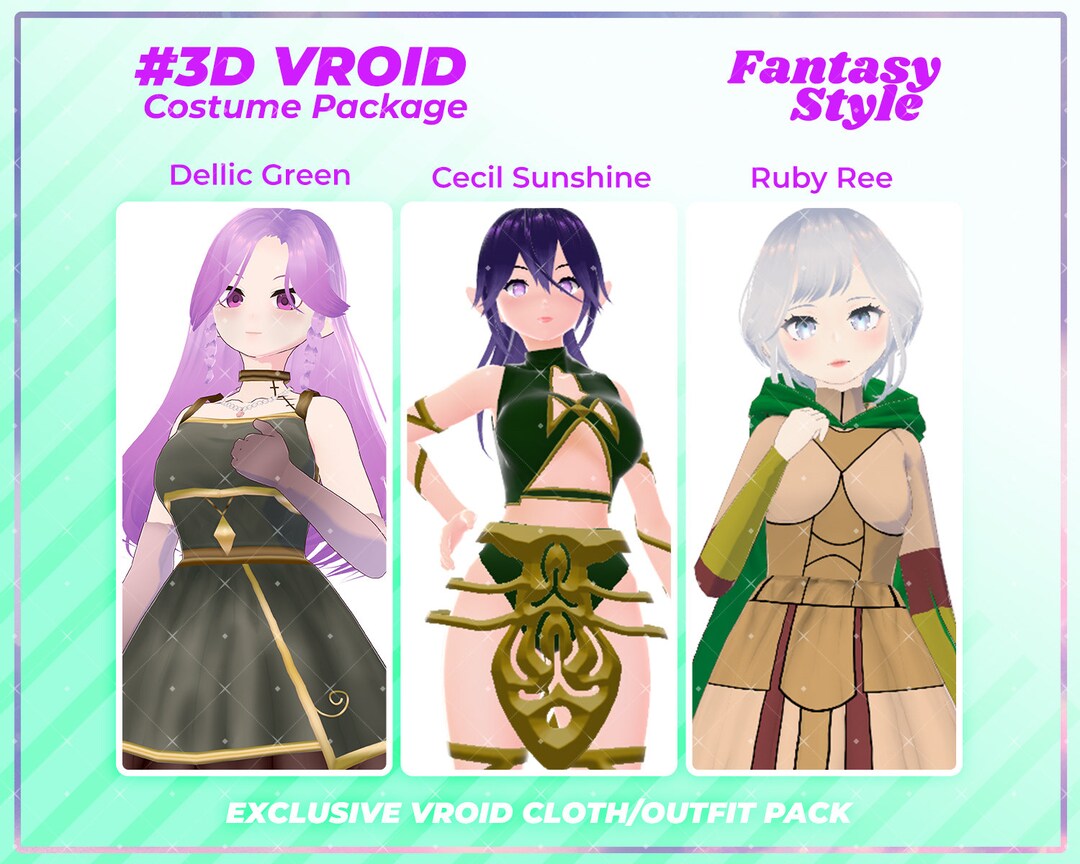 Vroid Clothing Pack, Kawaii Clothes, 3d, Doll Clothes, Vroid Outfit ...