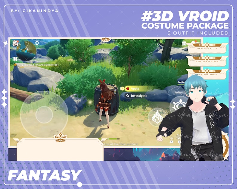 Digital Male Fantasy Vroid Outfits Blue & Black Bundle Vroid - Etsy