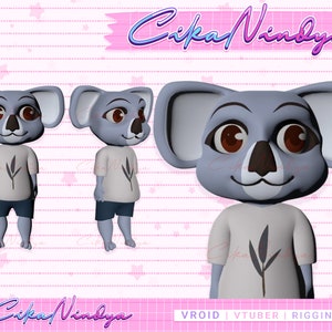Vroid 3D Vtuber - Koala Character, Vtuber, Streamer, Cute, Fun, Angry ...