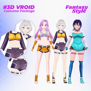Vroid Girl Outfits for Magical Streams Vroid Clothing Pack, Streaming ...
