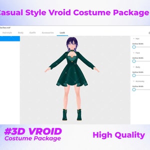Vroid Style Revolution 3D Casual Girl's Fashion Pack - Vroid Clothing ...
