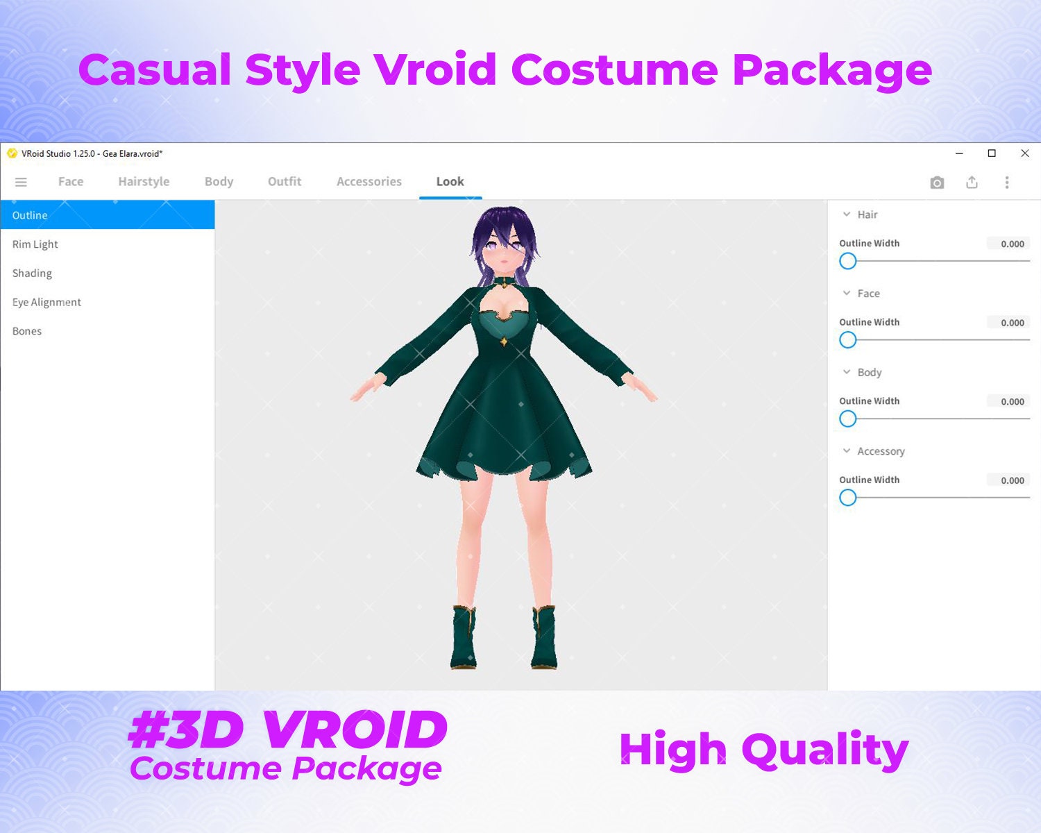 Vroid Style Revolution 3D Casual Girl's Fashion Pack Vroid Clothing ...