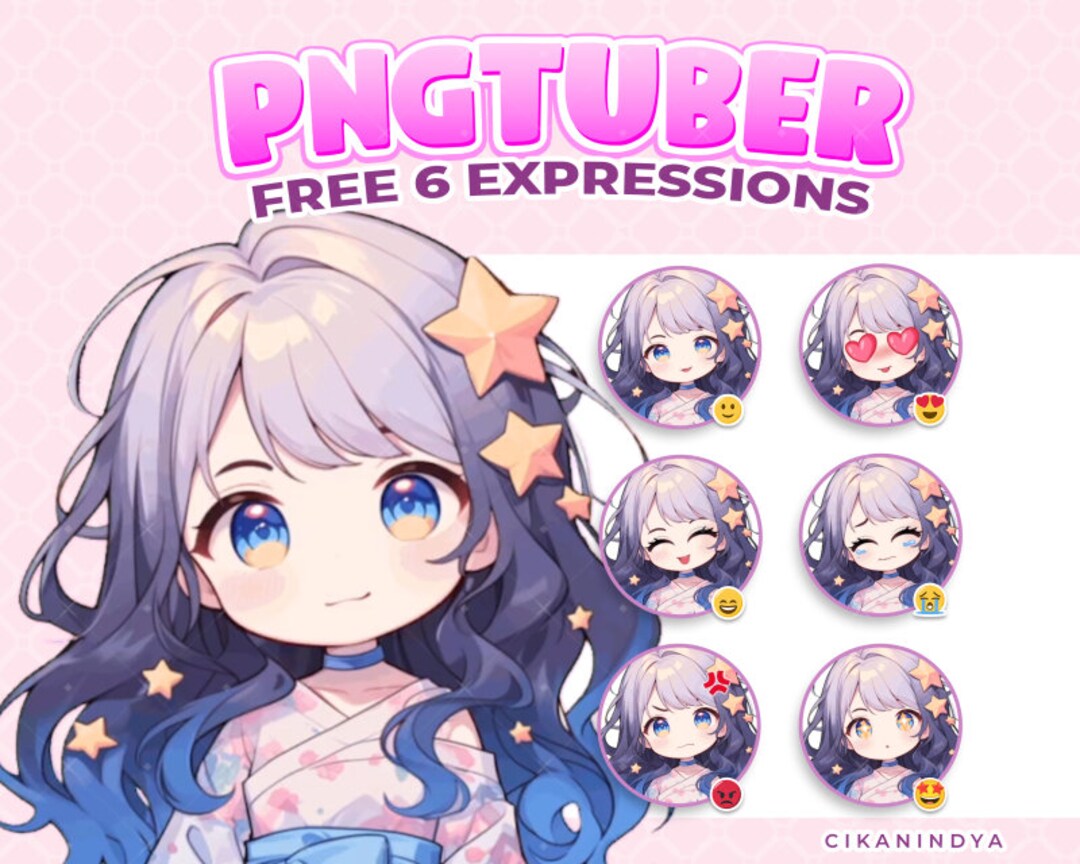 PNG Tuber | Sweet Avatar With Kawaii Kimono PNG Tuber for Streaming ...