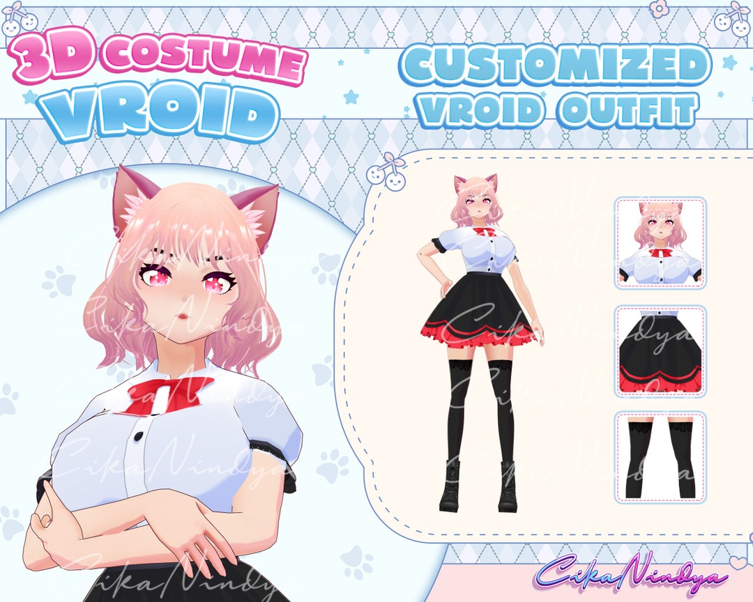 3D Vroid Costume, Cosplay Costume, Kawaii Clothes, Vroid Outfit, Doll ...