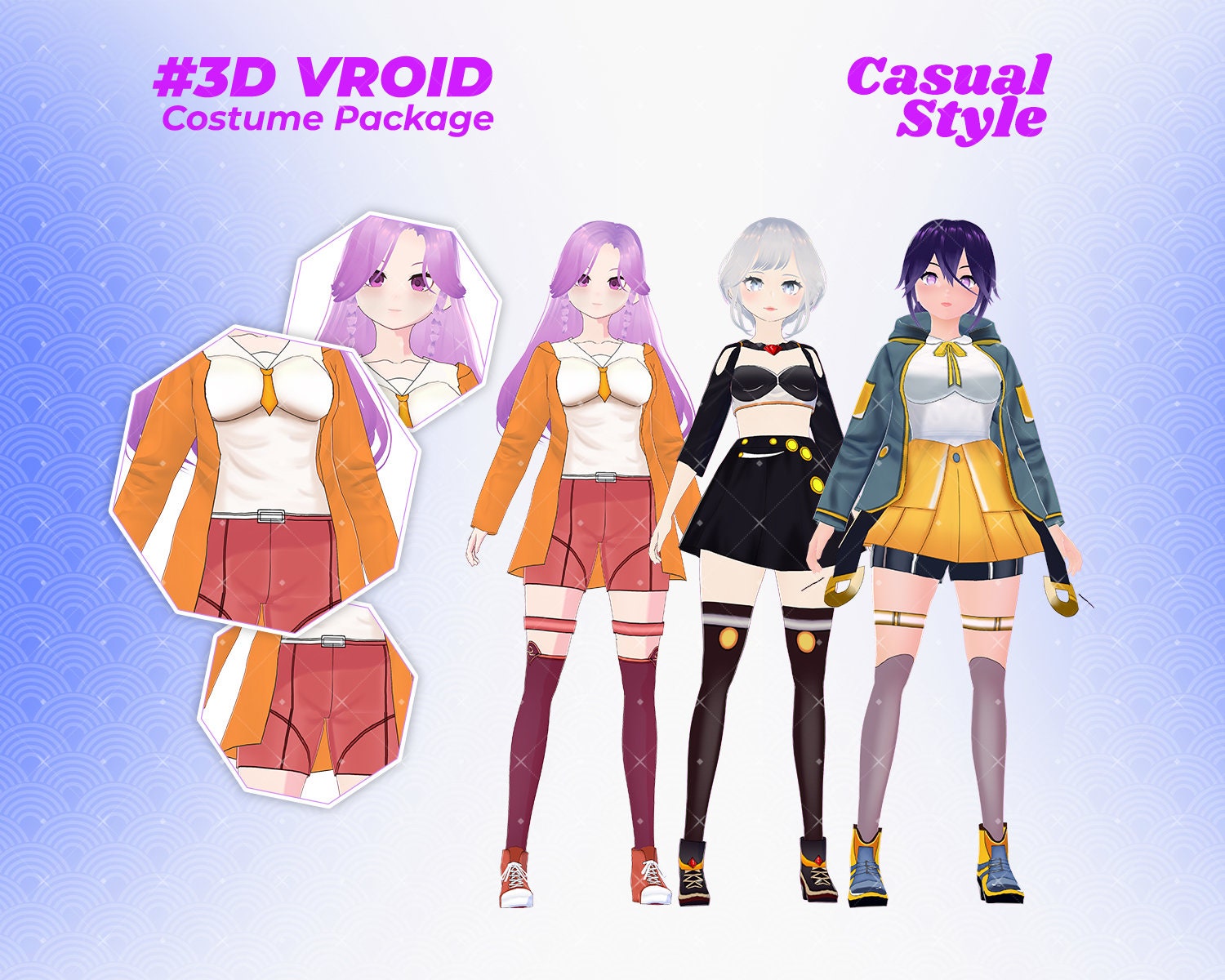Vroid Clothing Pack Vroid Assets Vroid Outfit Cosplay Etsy