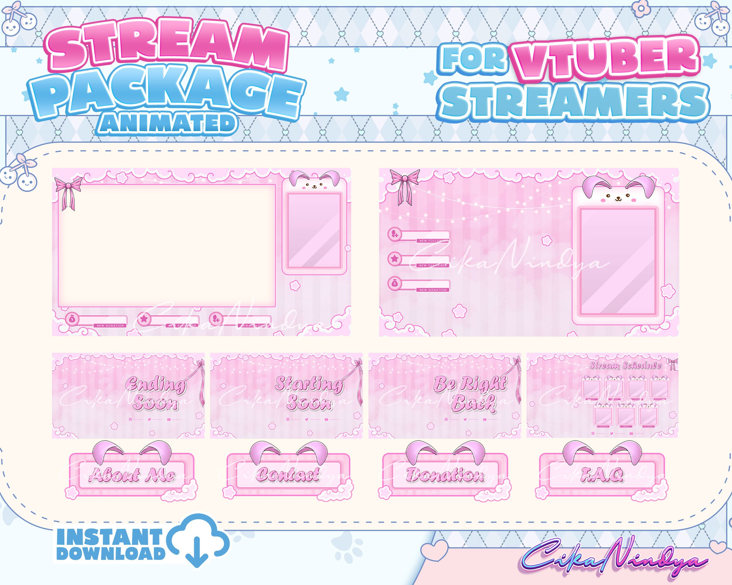 Vtuber Overlay Overlay Twitch Vtuber Webcam Overlay Twitch - Etsy UK