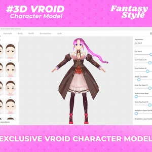 3D Vroid Character, Vtuber Model, 3d Model Commission, Vroid - Stylish ...