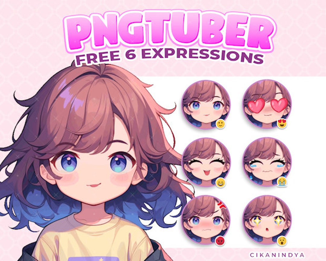 Kawaii PNG Tuber: 12 Pose Streamer Avatar - Etsy