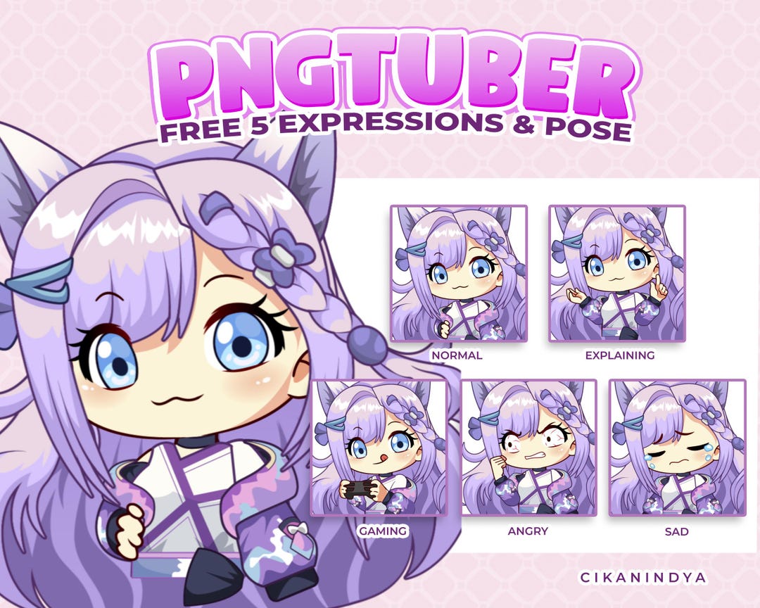 PNG Tuber | Adorable Chibi PNG Tuber With Cat Ears and Braided Hair ...