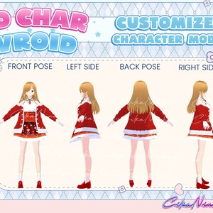 3D Vroid Character Vtuber Model Free Virtual Streamer - Etsy