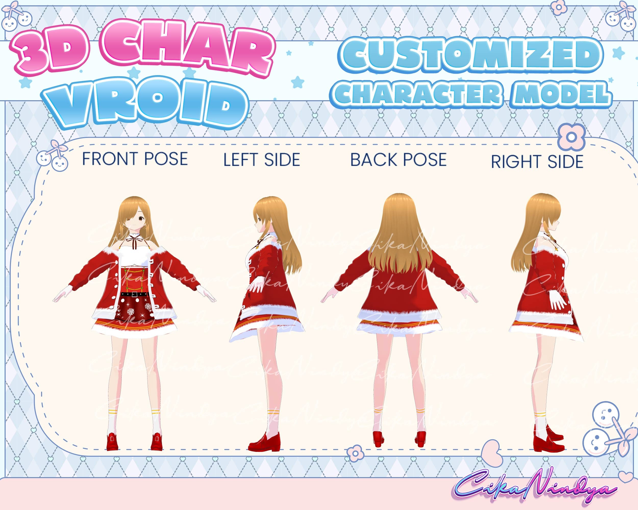 3D Vroid Character Vtuber Model Free Virtual Streamer - Etsy
