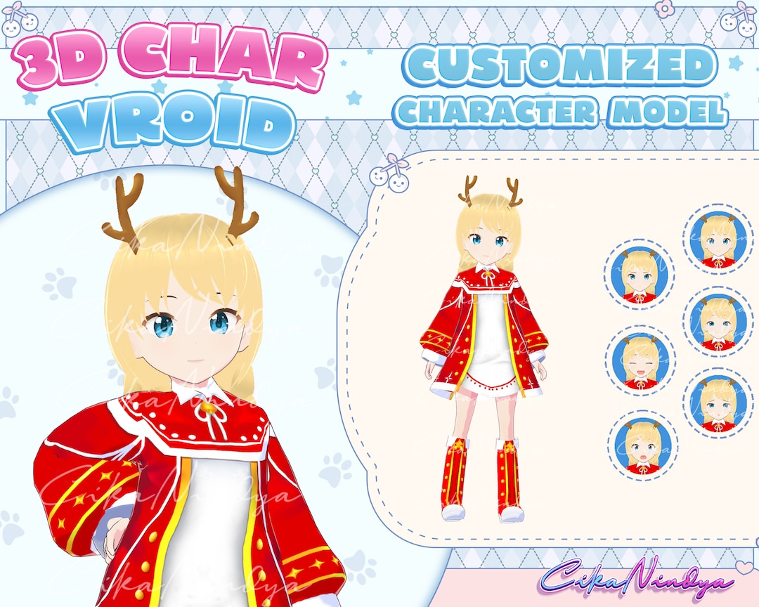 3D Vroid Character Streamer Avatar Virtual Model 3D Vroid - Etsy