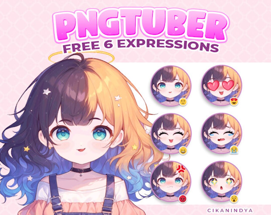 Pngtuber | Kind Girl PNG Tuber Avatar for Positive Streaming | Free 6 ...