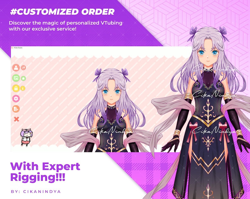 Custom Anime-style Live2d Model Creation for Vtubers FULL BODY - Etsy