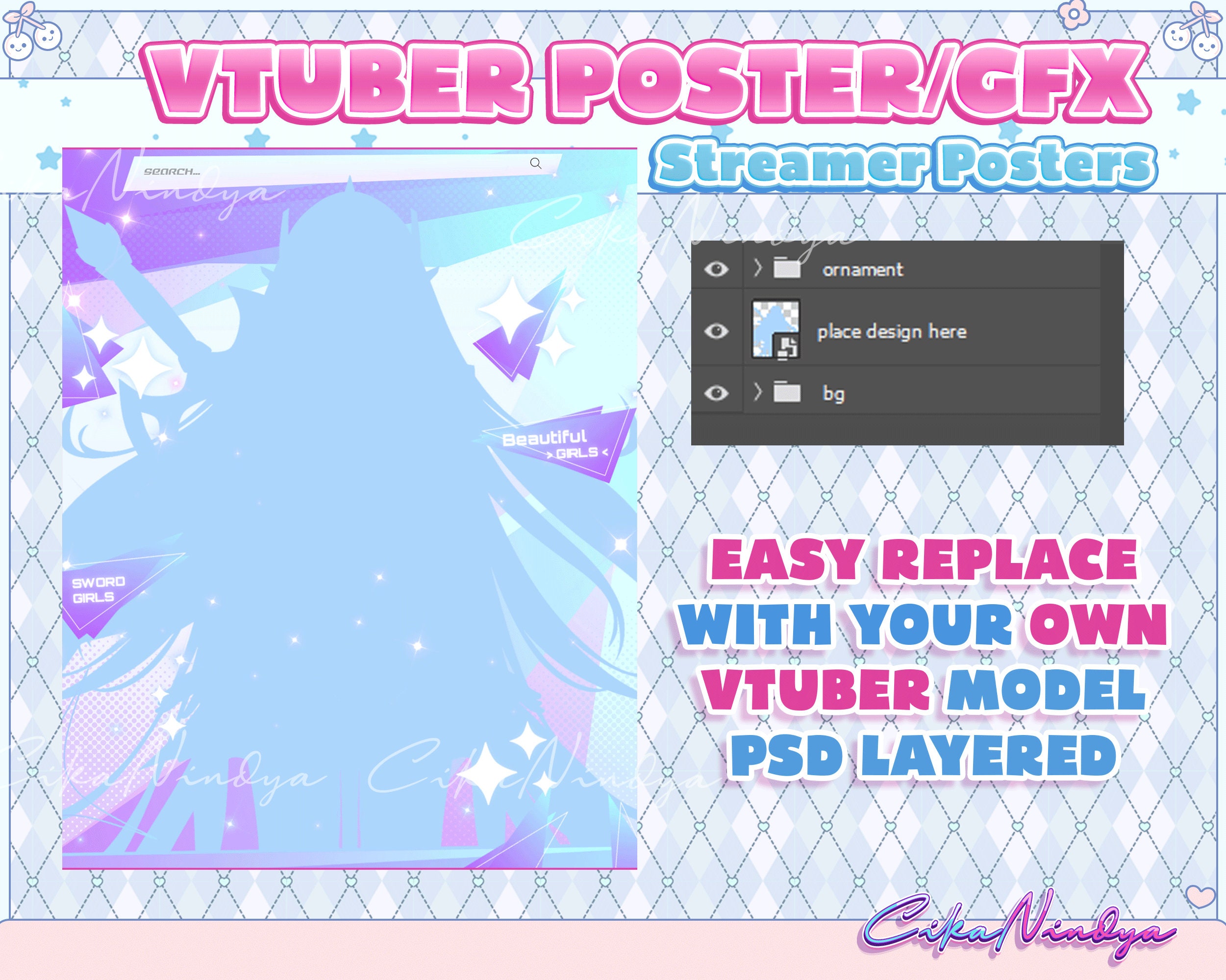 Stunning Vtuber Poster for Social Media Promotion Modern - Etsy