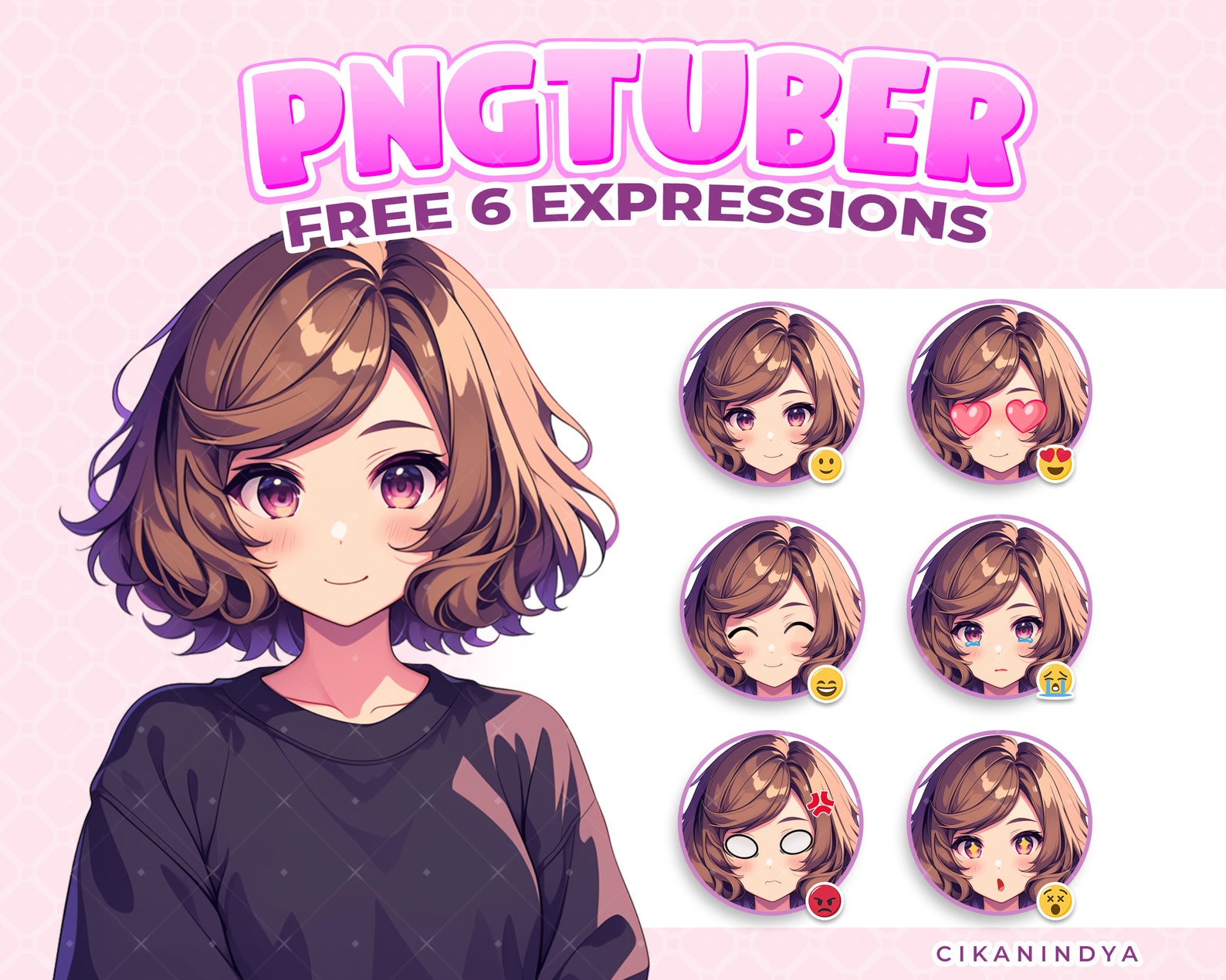 PNG Tuber | Charming Casual PNG Tuber Avatar for Streamers | Get 6 ...