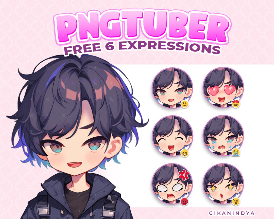 Premade Pngtuber – Stylish Chibi Male Avatar for Streamers - Etsy