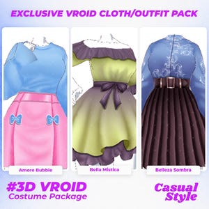 Casual Vroid Clothing Pack | 3D Outfit Bundle for Vroid Studio | Vroid ...