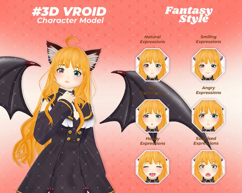 3D Vroid Character, Vtuber Model, 3d Model Commission, Vroid Yumiko ...