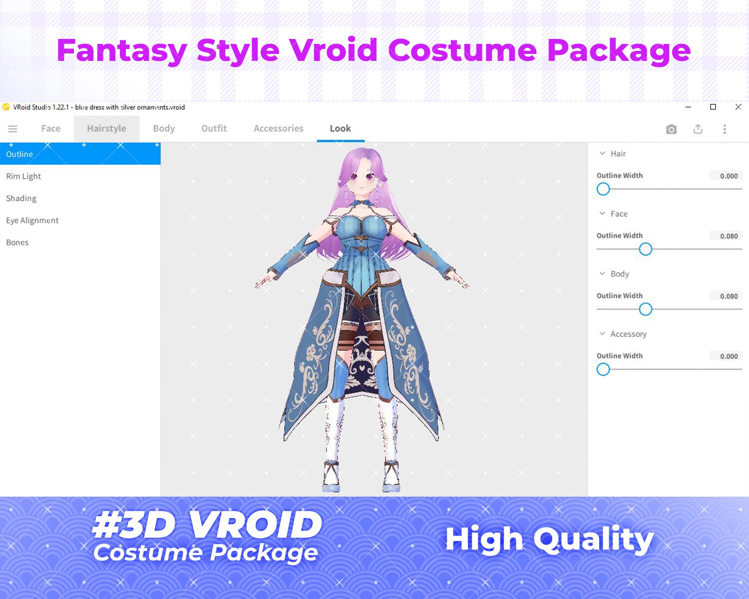 3-in-1 Vroid Fantasy Costume Bundle Character Wardrobe Vroid Clothing Pack, Costume, Vroid ...