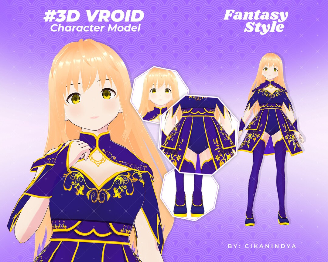 3D Vroid Vtuber Model: Anime Girl Yura, Stream-ready (.VRM File) - Etsy