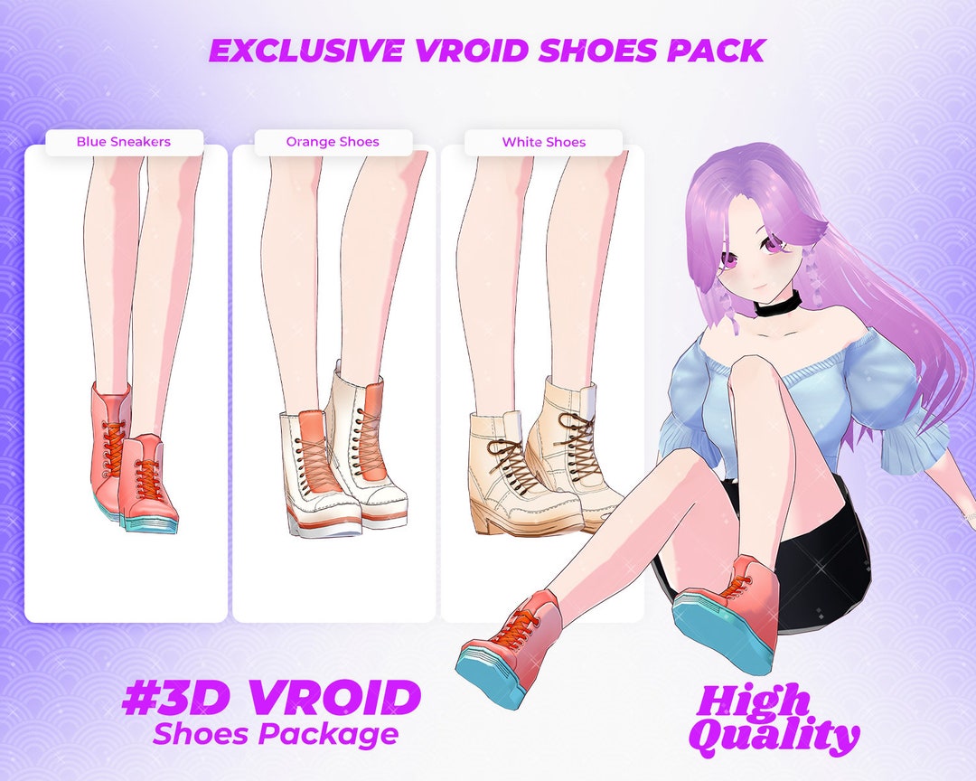 Exclusive Vroid Shoe Collection: Custom Footwear for Streamers 3D Vroid ...