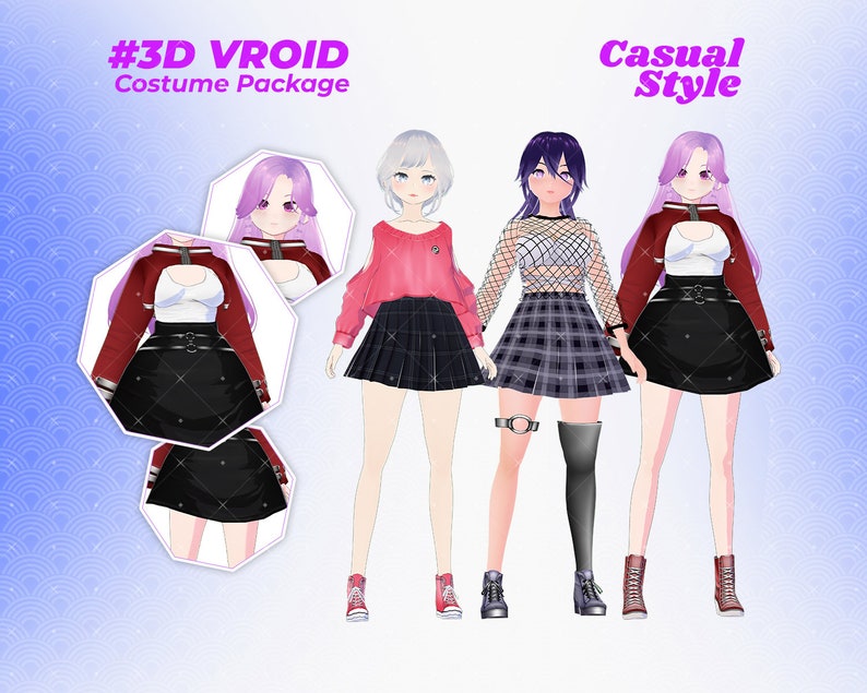 Vroid Clothing Pack Chic Wardrobe Avatar Style Trendsetting Outfits